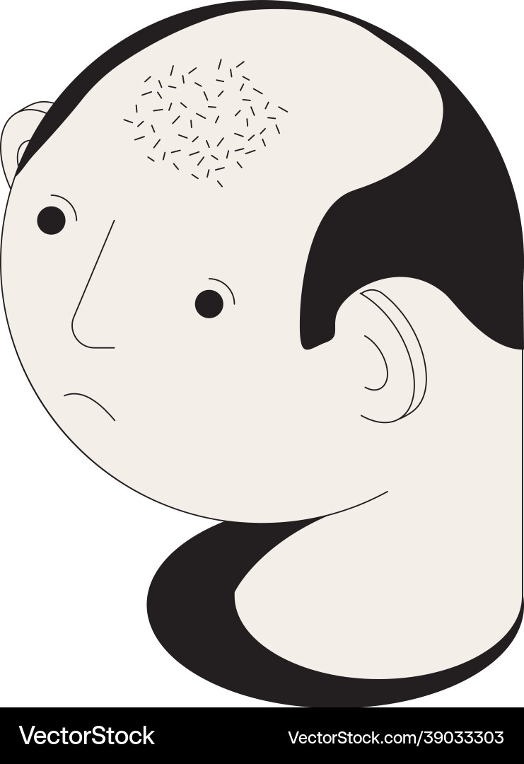 Balding man isometric composition Royalty Free Vector Image