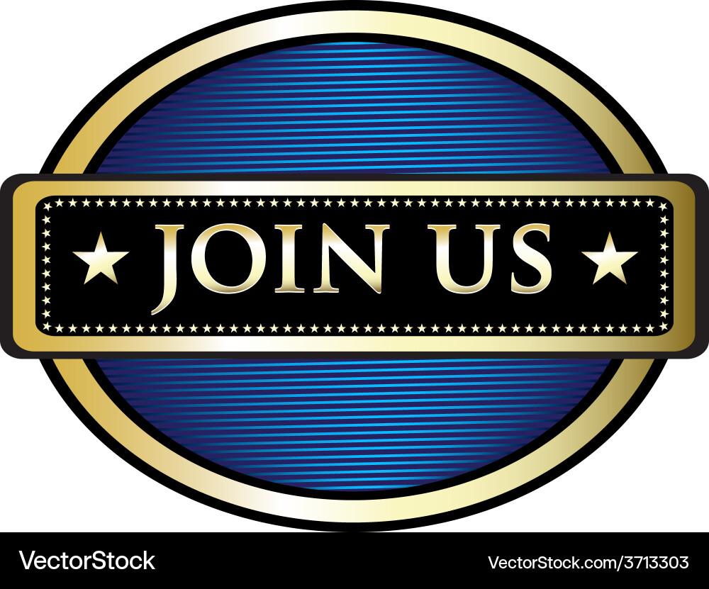 Blue Join Badge Royalty Free Vector Image - VectorStock