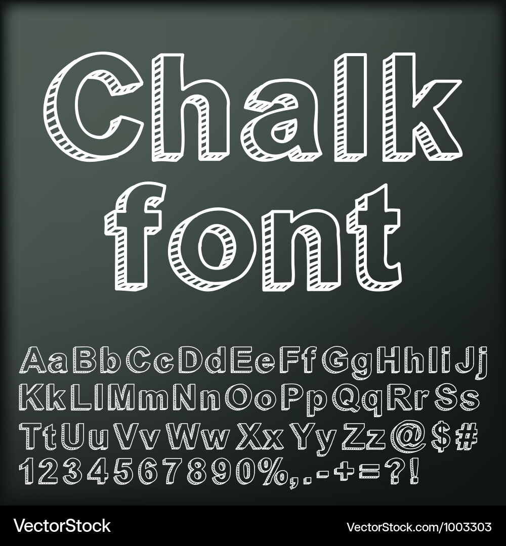 Chalkboard Letter Set Royalty Free Vector Image