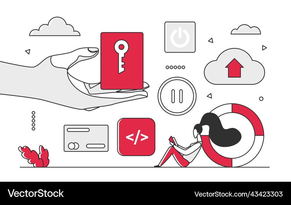 Cybersecurity Protection Concepts Royalty Free Vector Image