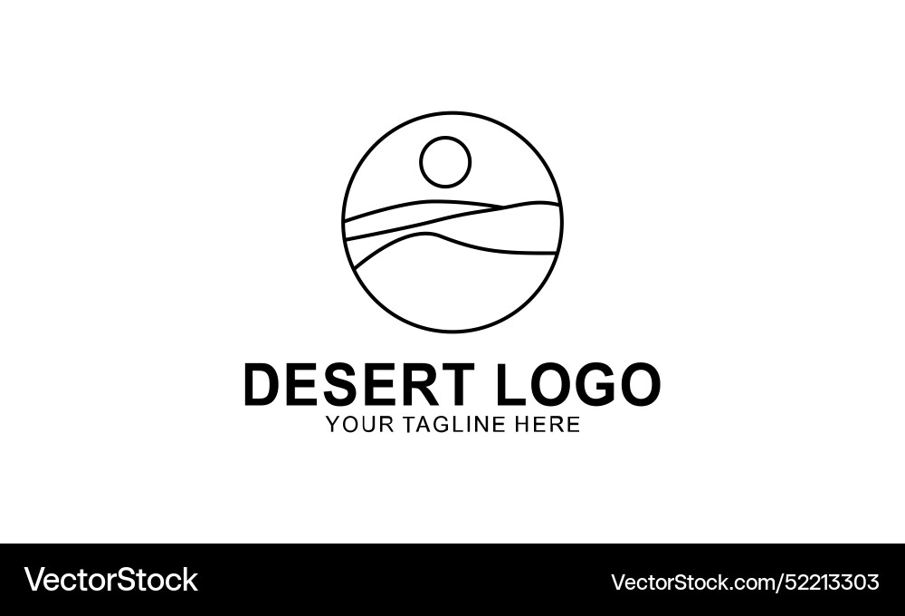 Desert logo design template Royalty Free Vector Image