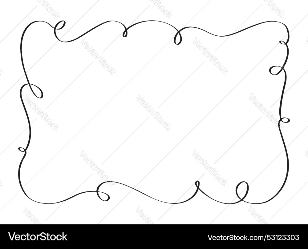 Doodle horizontal frame hand drawn border Vector Image