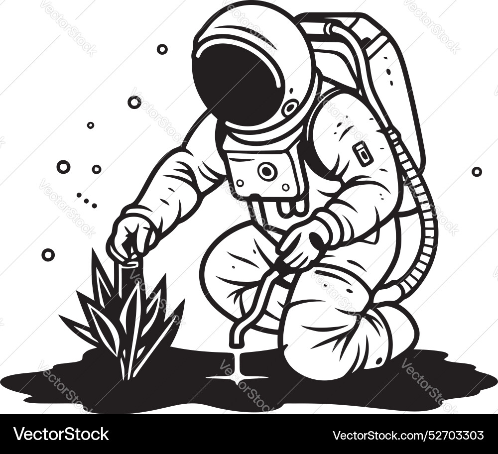 Galactic growth plant care icon interstellar Vector Image