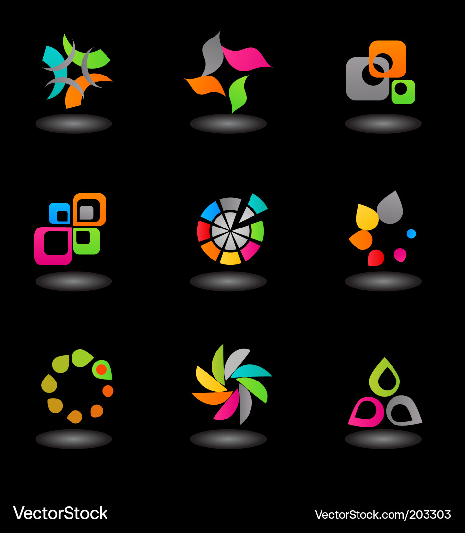 Glossy icons and logos Royalty Free Vector Image