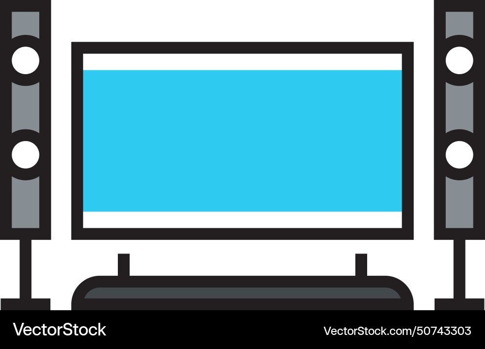 Home theater system color icon media screen Vector Image