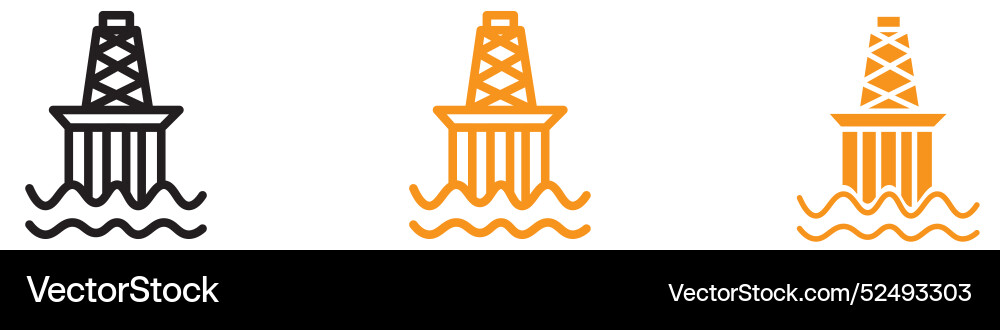 Industrial oil platform icon for energy Royalty Free Vector