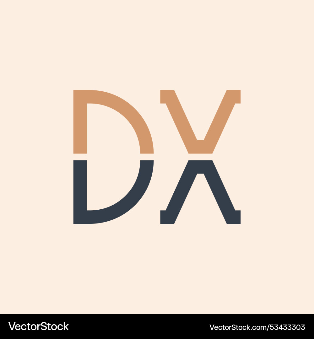 Modern dx letter logo design creative and Vector Image