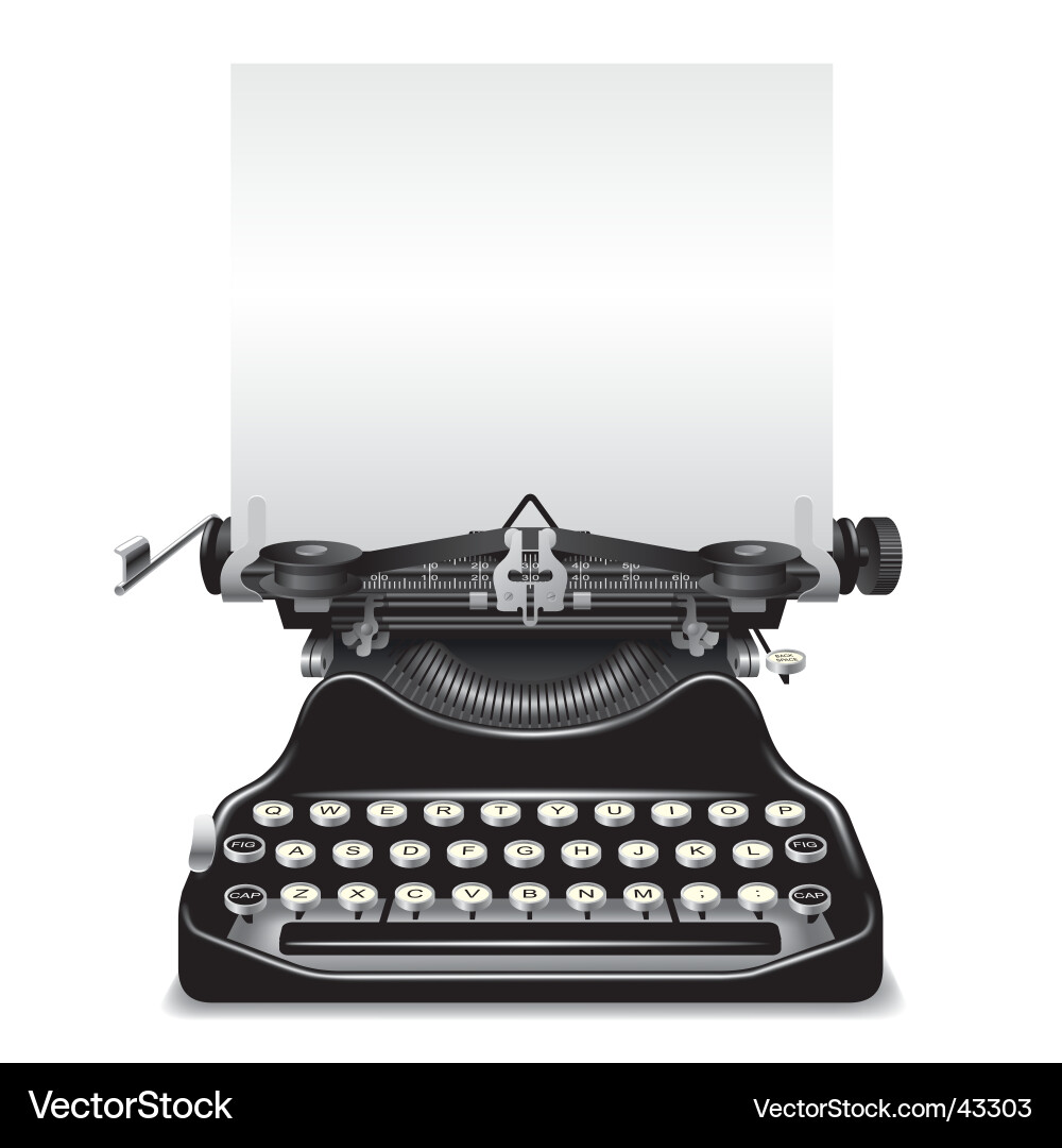 Od typewriter Royalty Free Vector Image - VectorStock