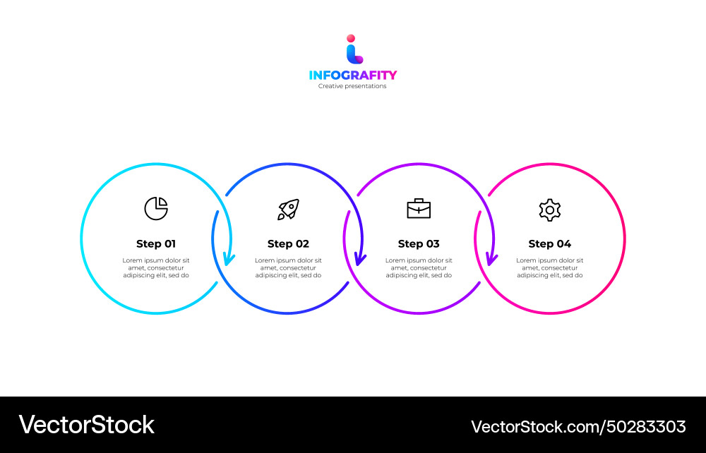 Outline infographic design template progress Vector Image