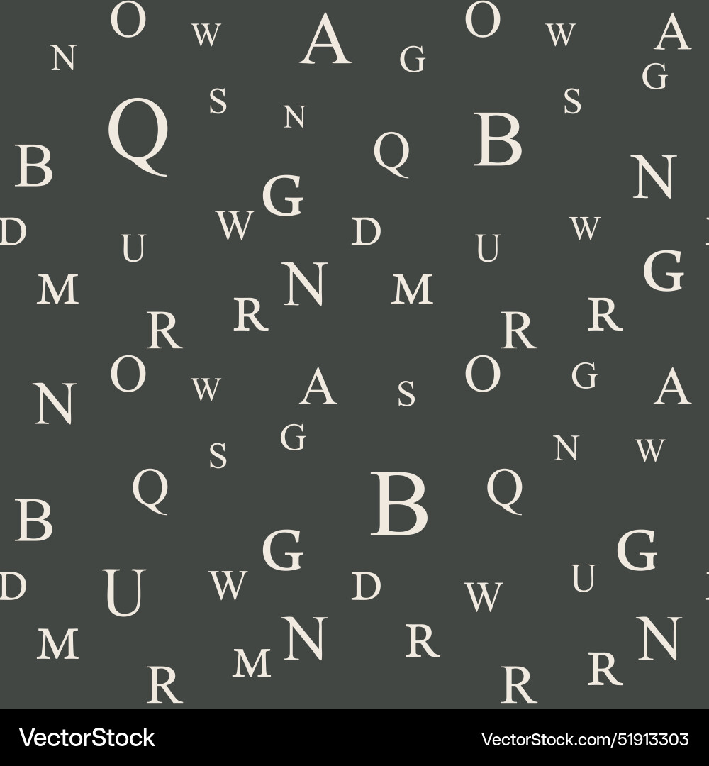Seamless pattern of english classic letters Vector Image