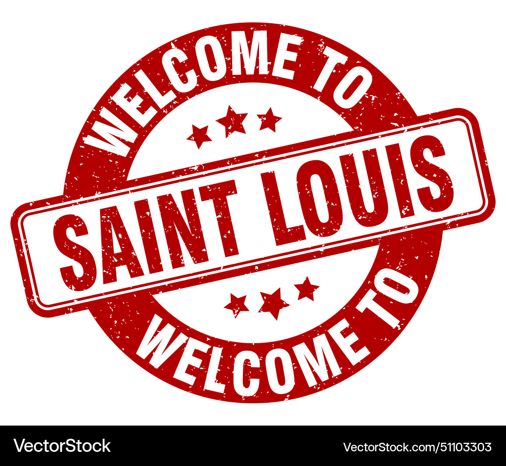 Welcome to saint louis stamp round Royalty Free Vector Image