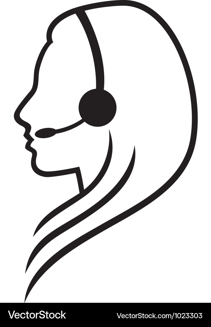 Women headset symbol Royalty Free Vector Image