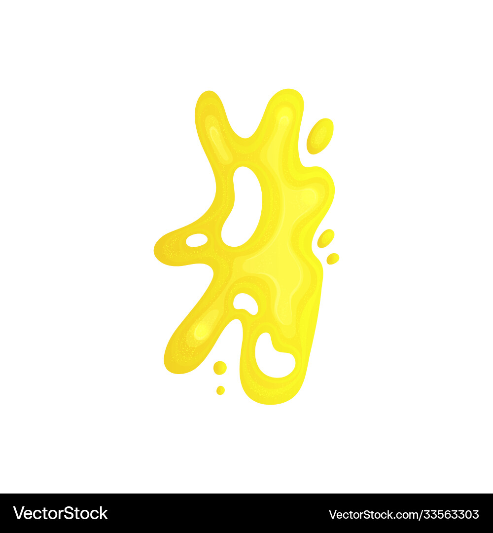 Yellow drop or splash slime colour cartoon Vector Image
