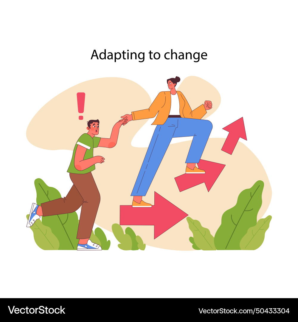 Adapting to change concept flat Royalty Free Vector Image Adapting to change concept flat Royalty Free Vector Image