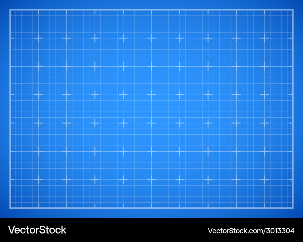 Blue square grid blueprint Royalty Free Vector Image