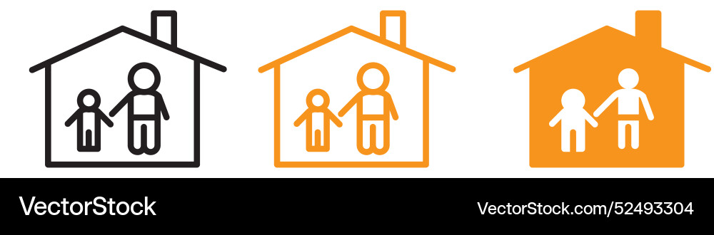Charitable orphanage house icon for social Vector Image
