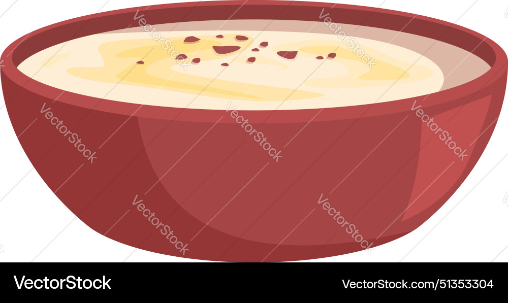 Creamy soup in a bowl Royalty Free Vector Image