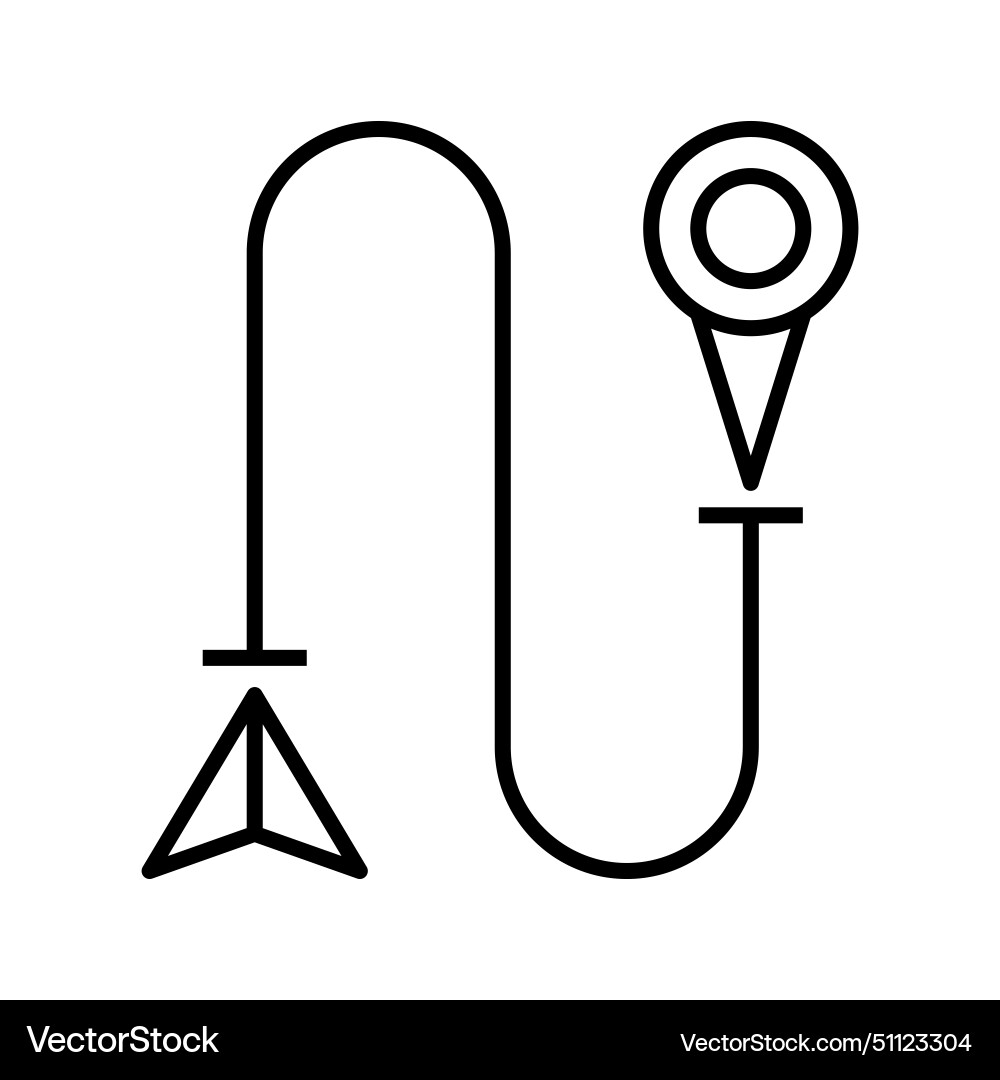 Destination path route icon single tracking Vector Image