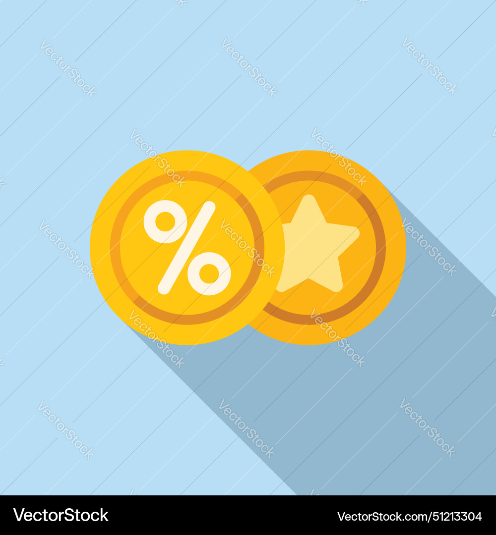 Digital rewards coins icon flat cashback Vector Image