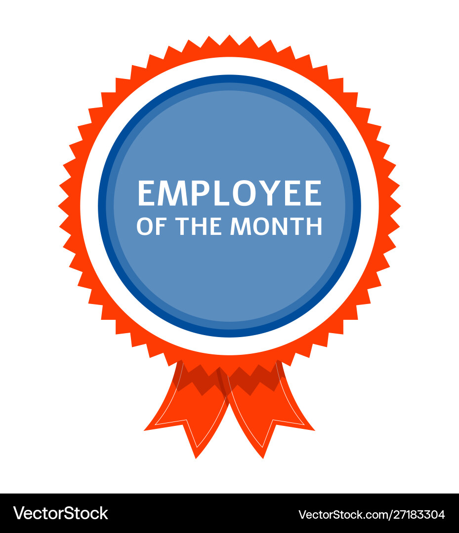 Employee month - flat blue isolated award Vector Image