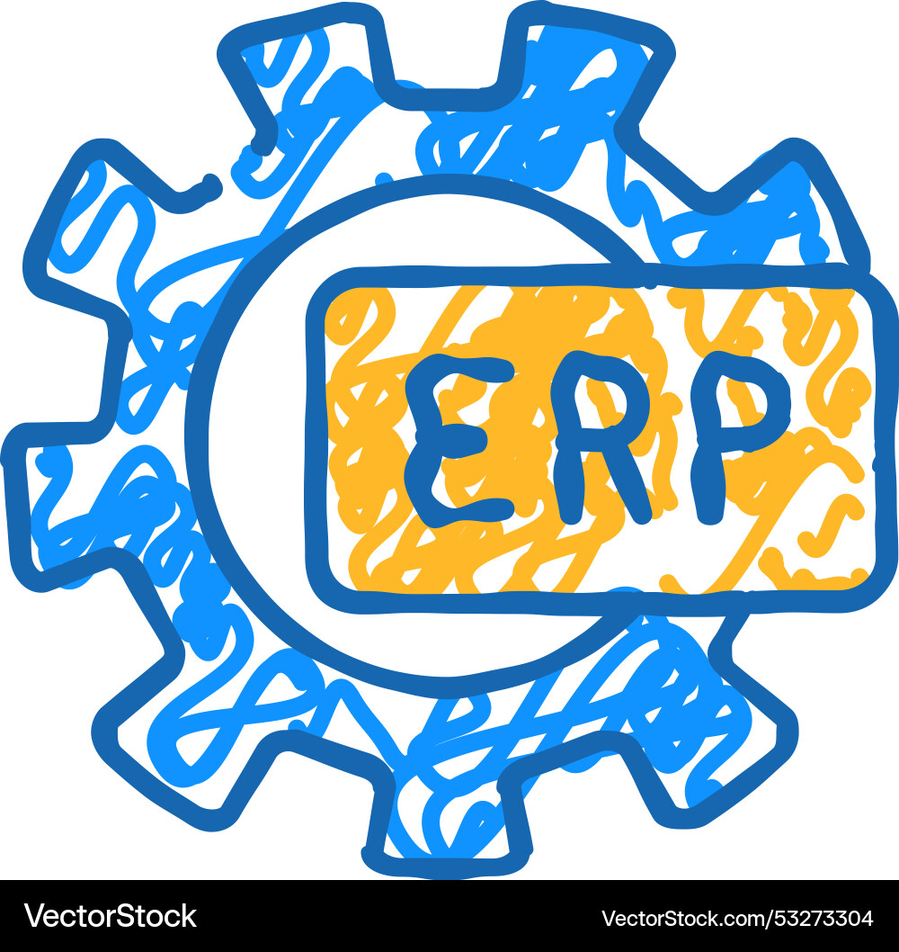 Erp Working Processing Icon Doodle Royalty Free Vector Image