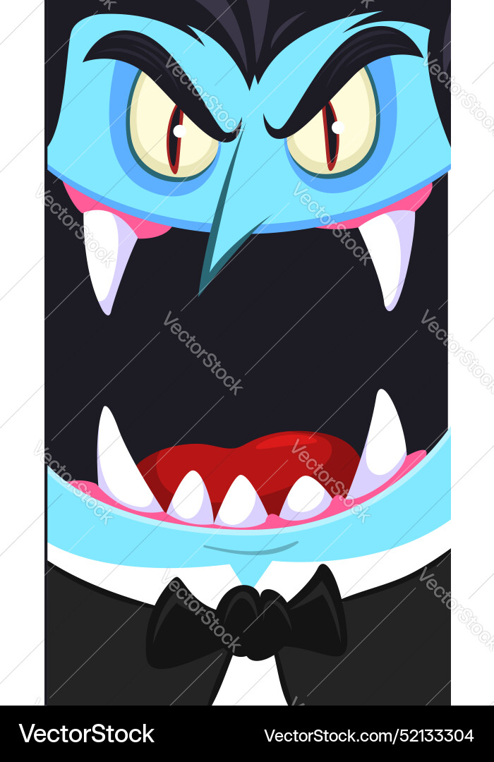 Funny cartoon vampire character design with big Vector Image