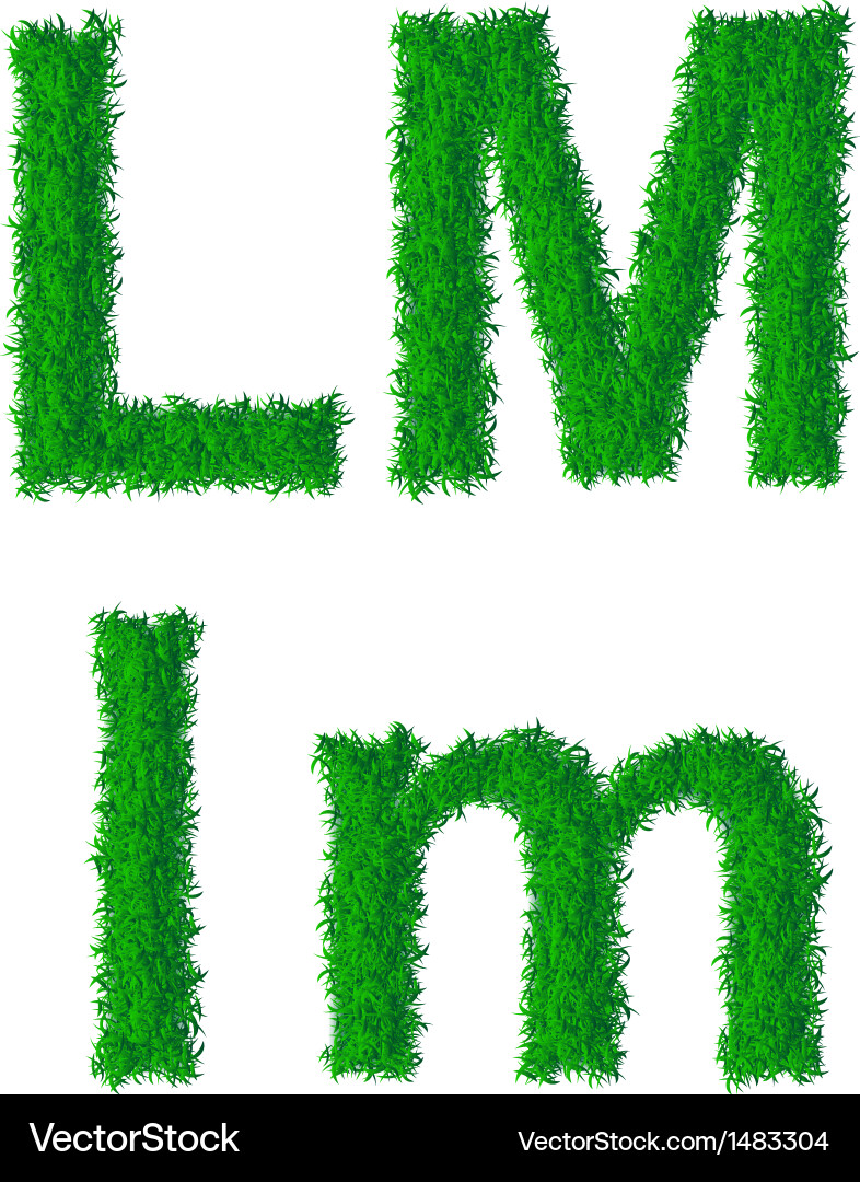 Green grass alphabet Royalty Free Vector Image