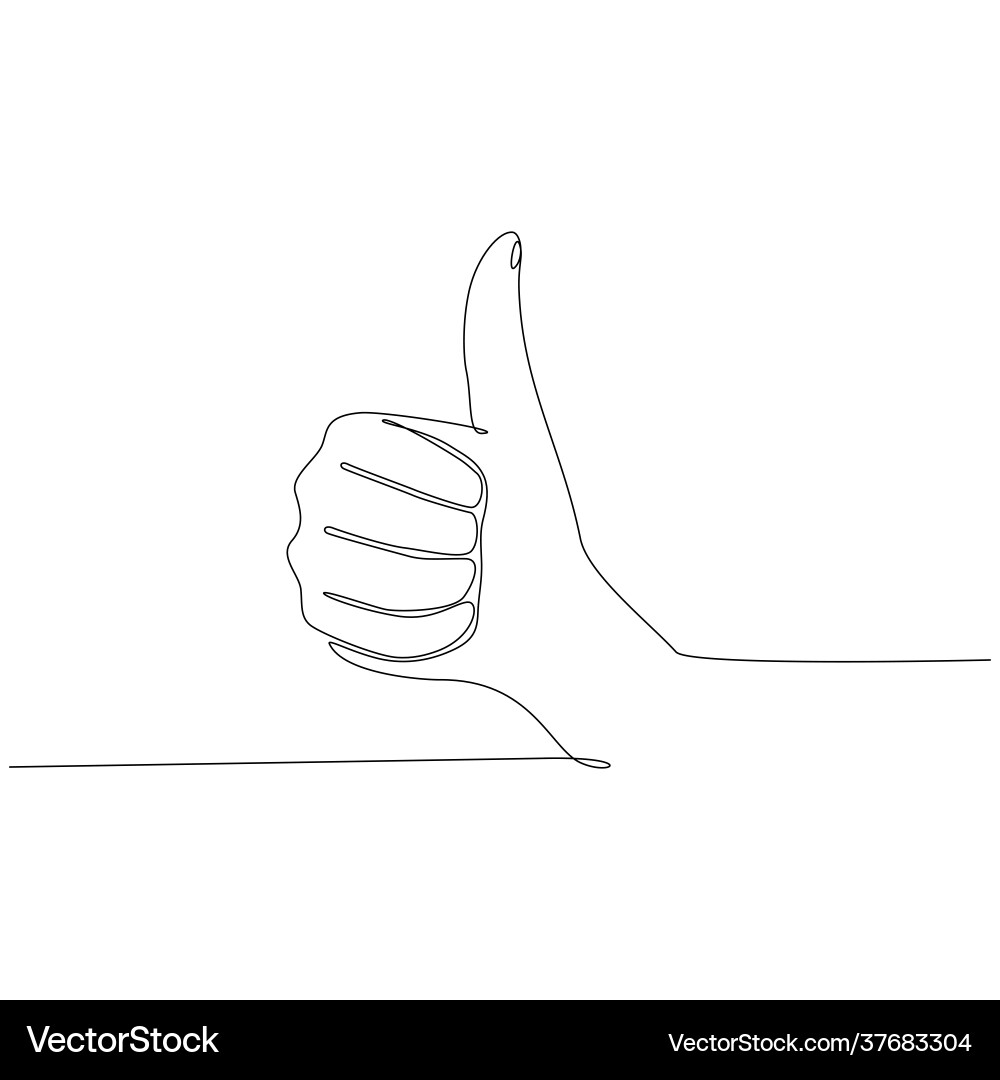 Hand giving continuous line drawing like Vector Image