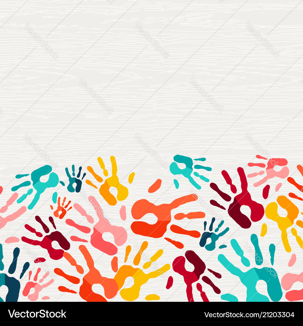 Human hand print color background art Royalty Free Vector