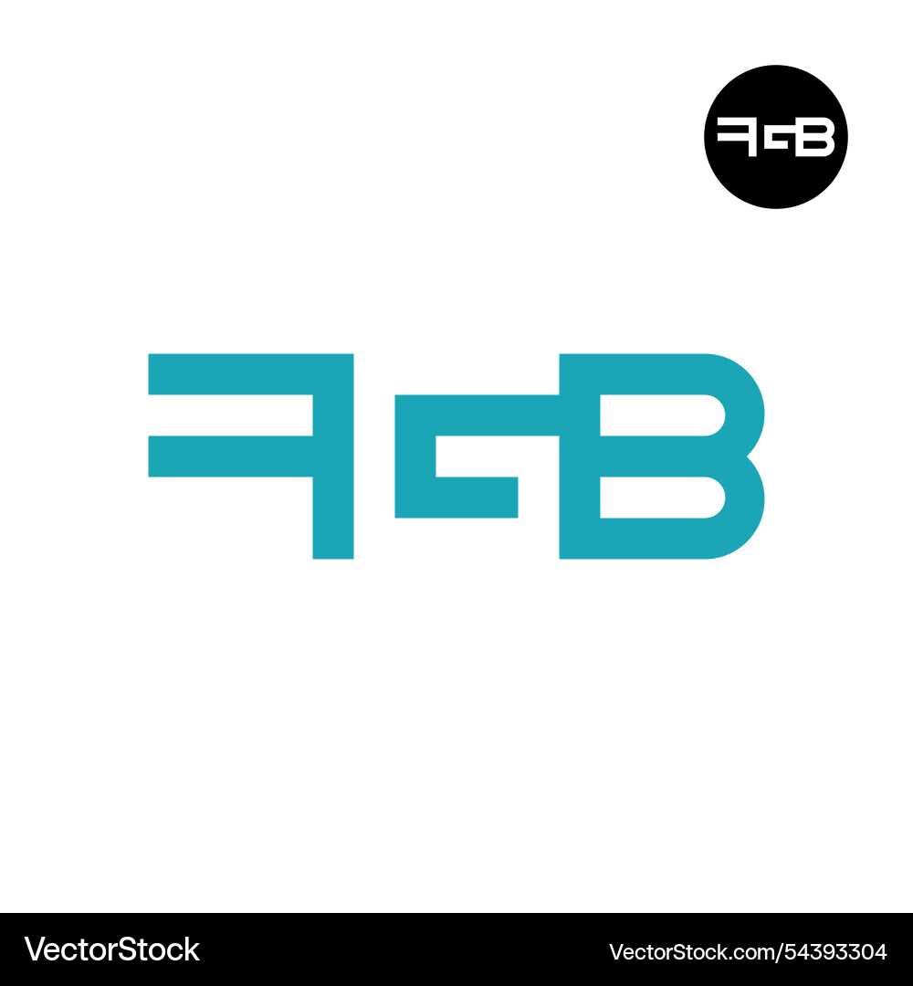 Letter fgb logo negative space Royalty Free Vector Image
