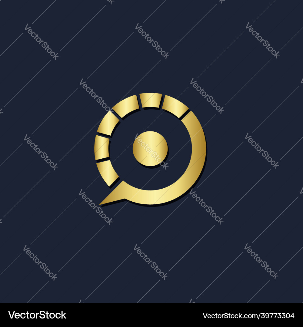 Round target technology logo Royalty Free Vector Image
