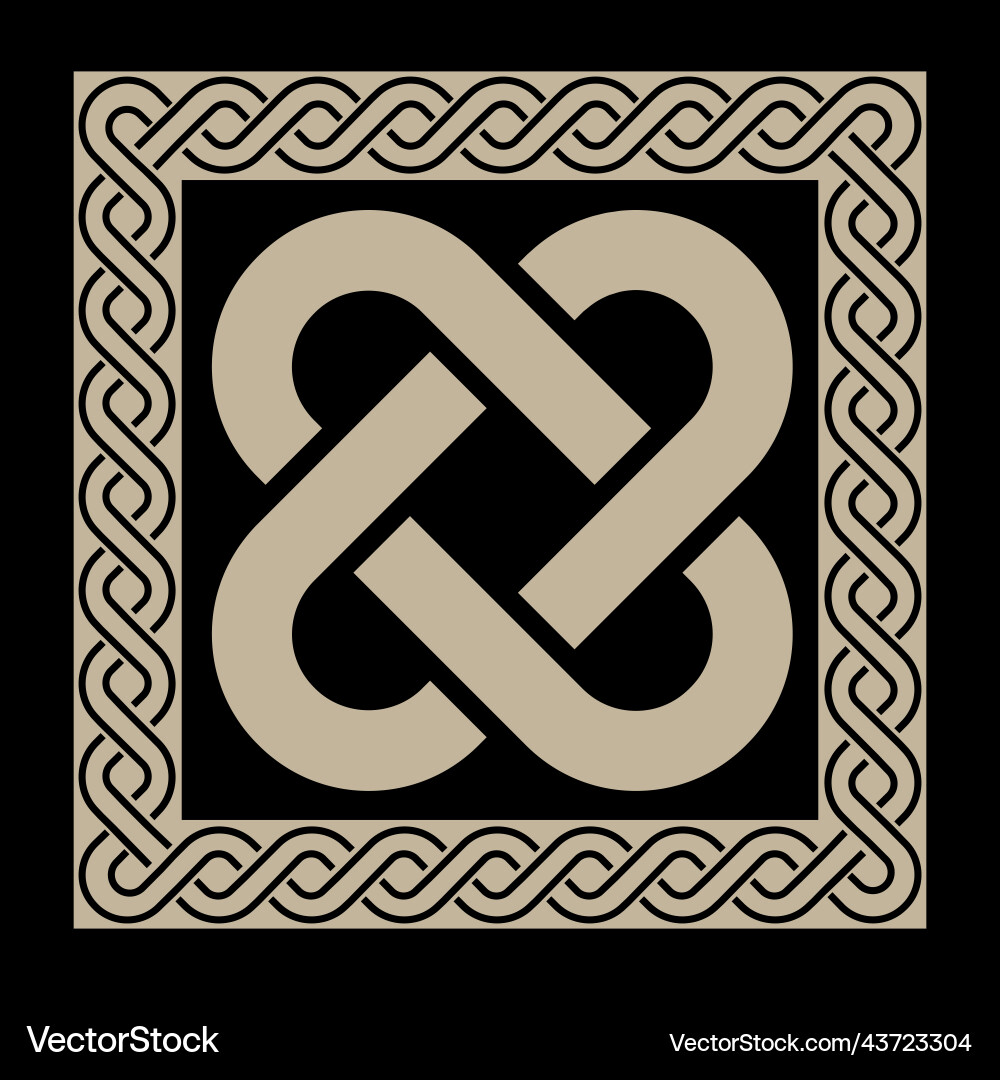 Scandinavian viking design frame in ancient Vector Image