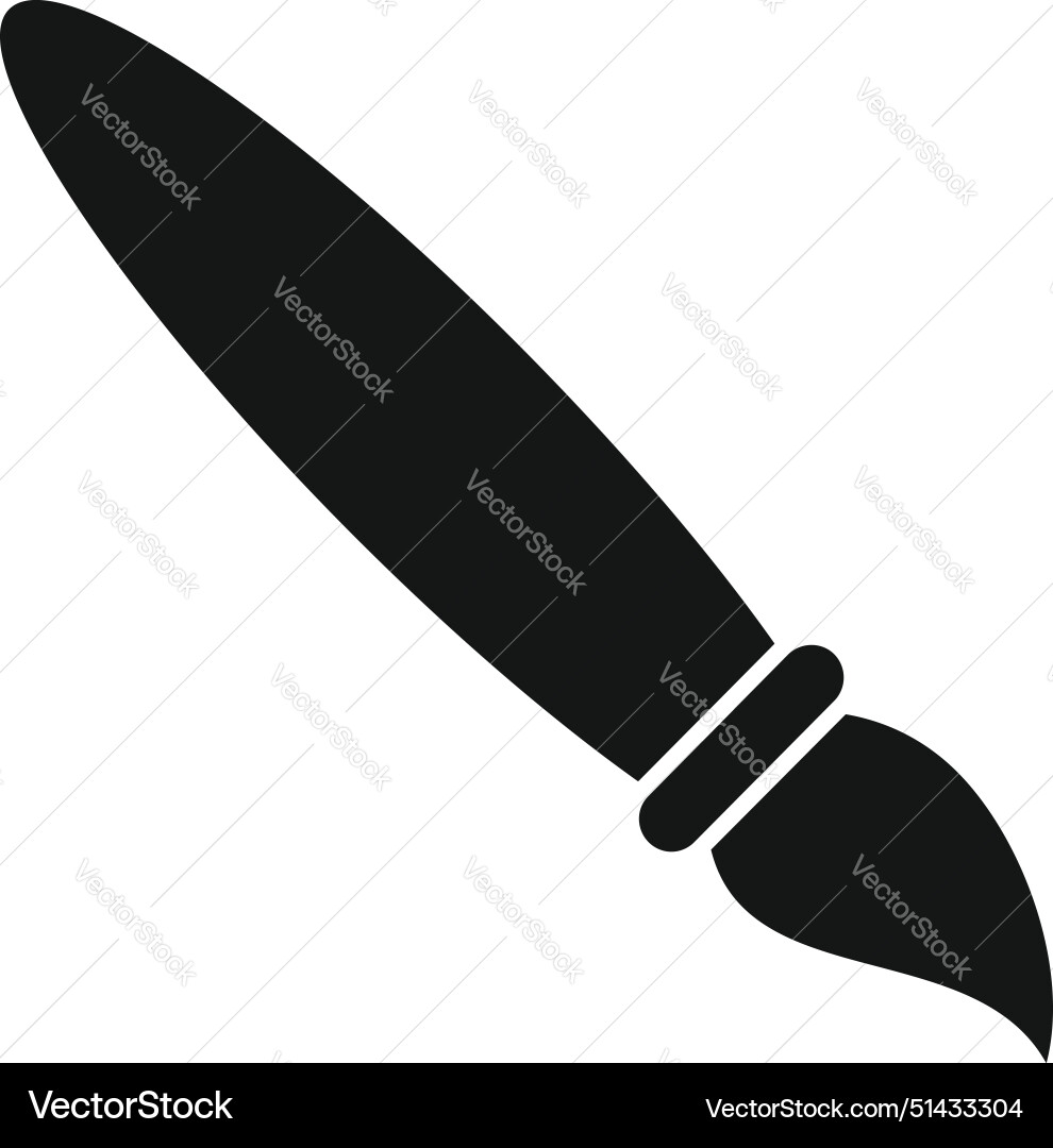 Silhouette of a paint brush Royalty Free Vector Image