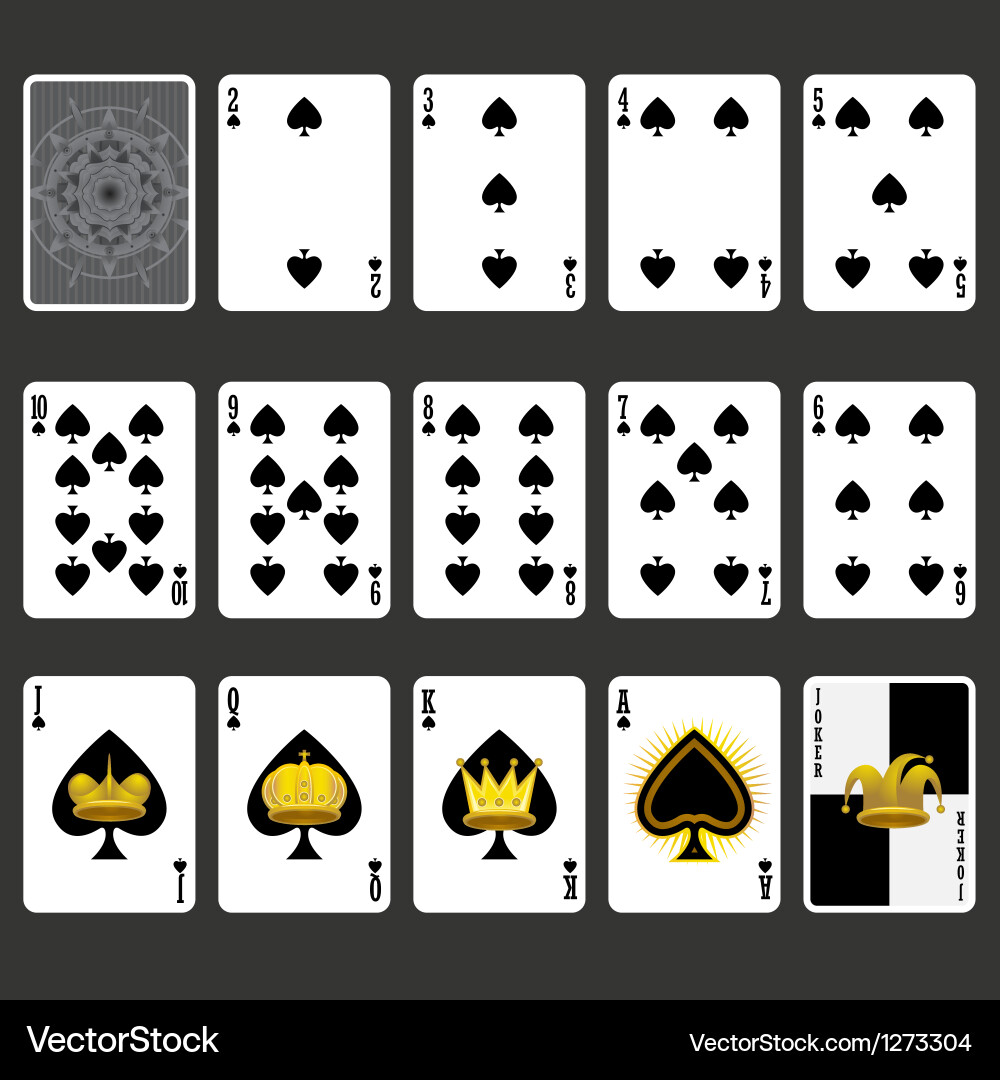Spade Playing Cards Set Royalty Free Vector Image