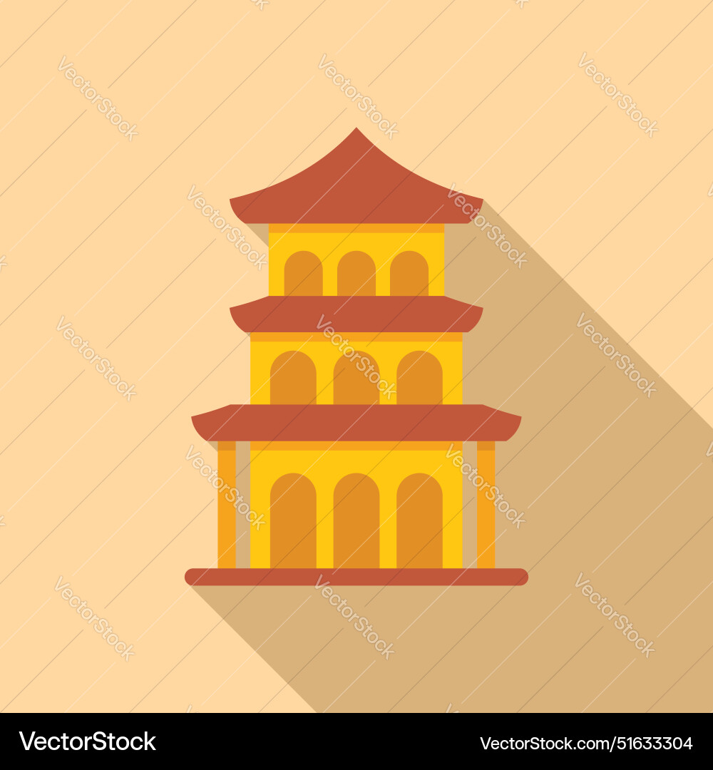 Traditional asian temple building representing Vector Image