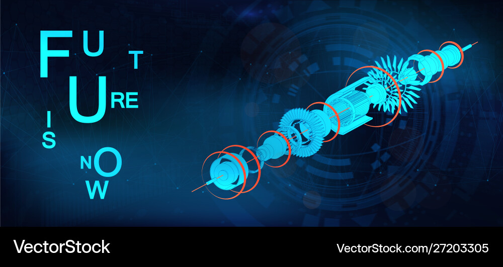 Abstract background with text - future is now Vector Image