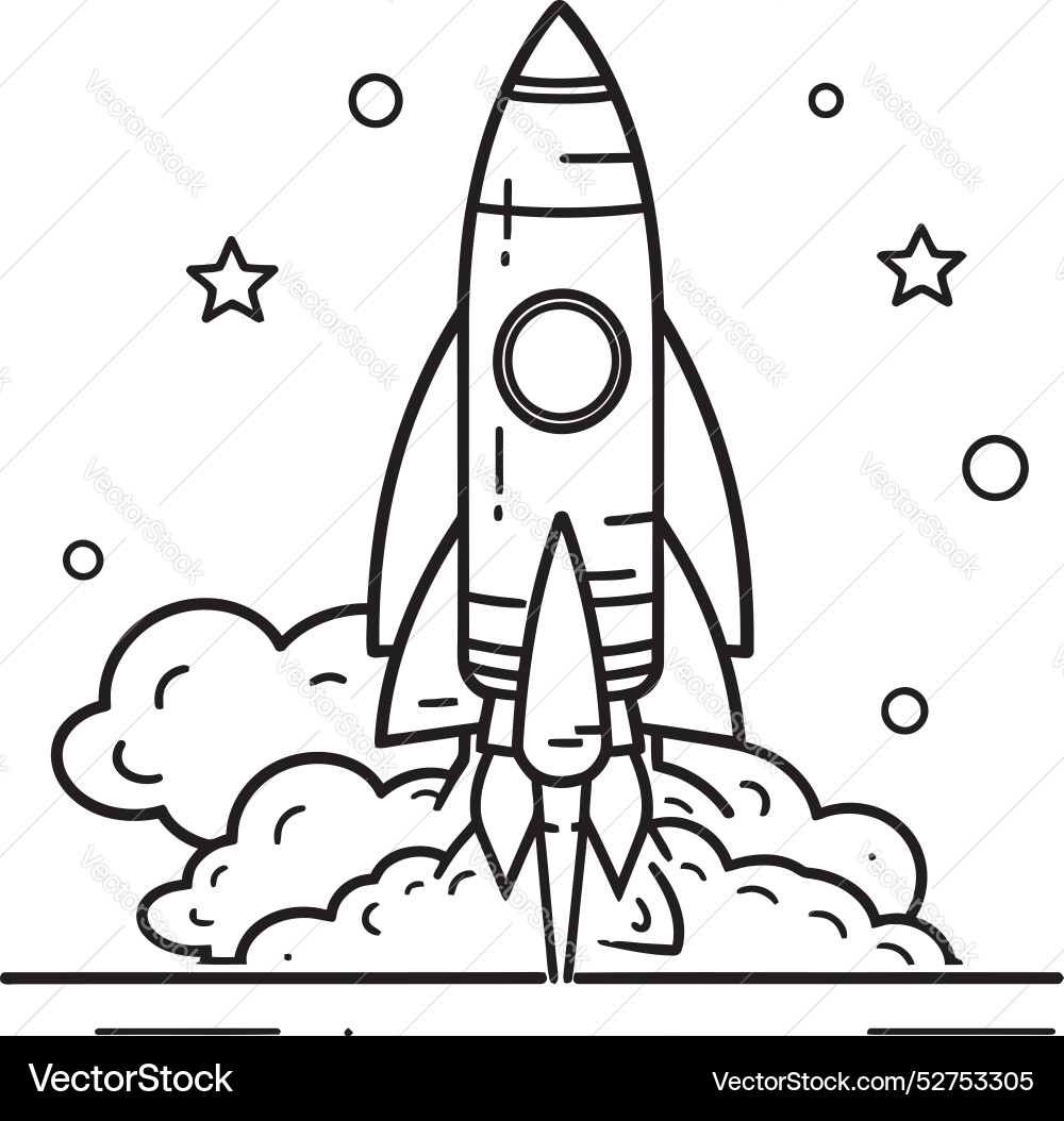 Astrocraft streamlined space rocket logo Vector Image