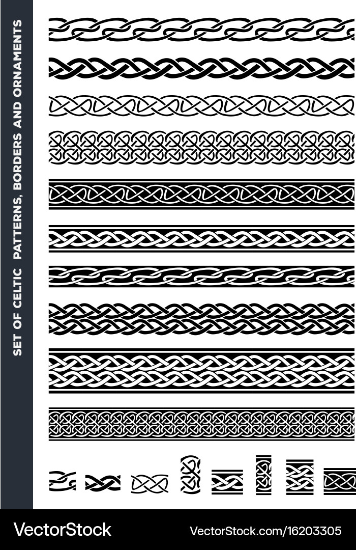 Celtic patterns and ornaments set Royalty Free Vector Image