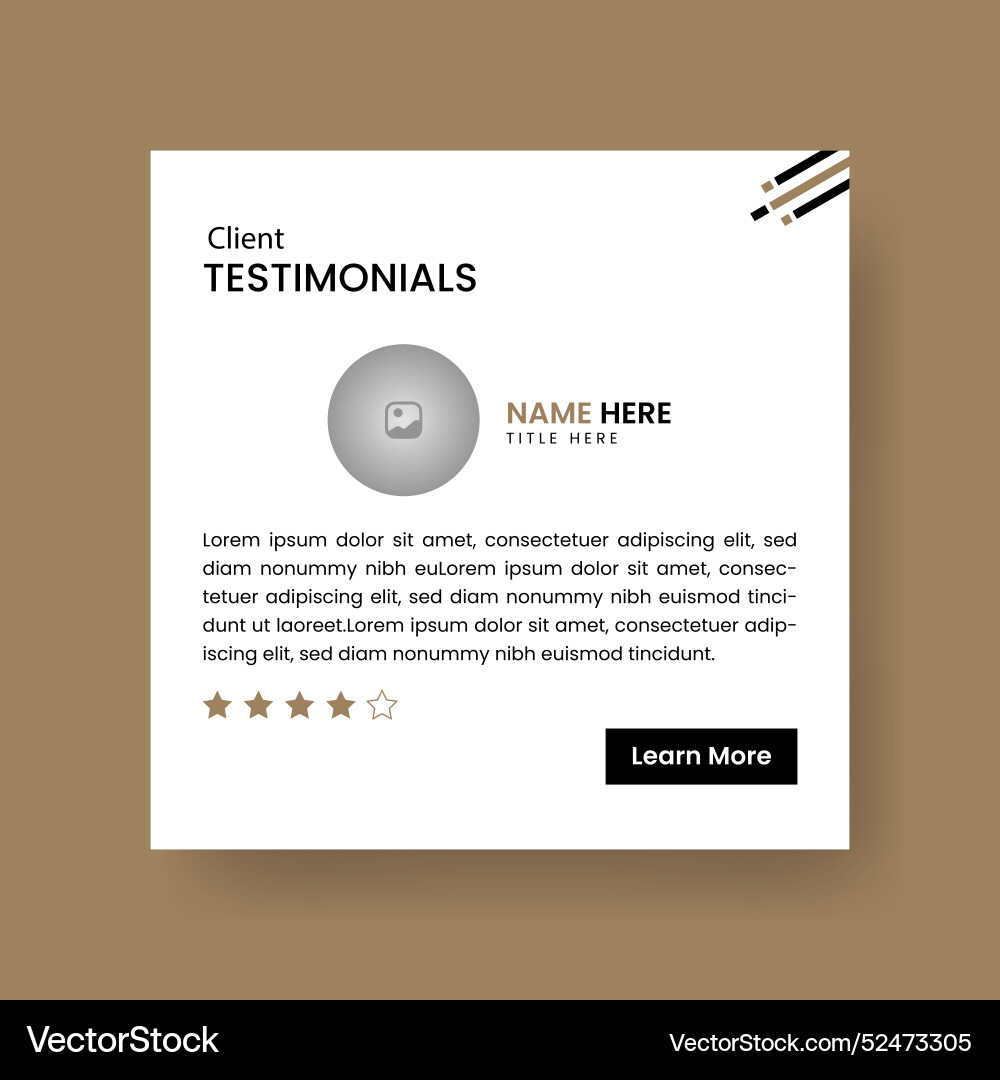Client or customer testimonial social media post Vector Image