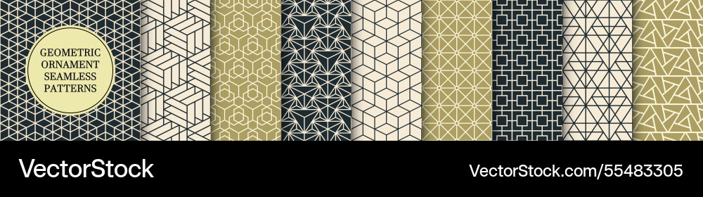 Collection of seamless decorative patterns Vector Image