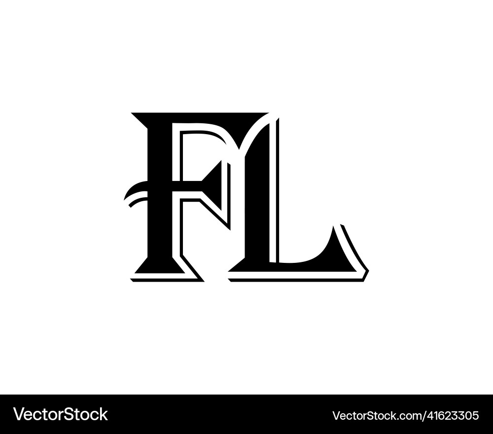 Fl letters logo initials monogram design Vector Image