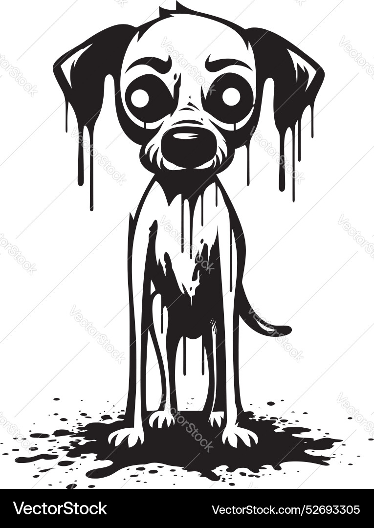Freakish creepy hound black logo design emblem Vector Image