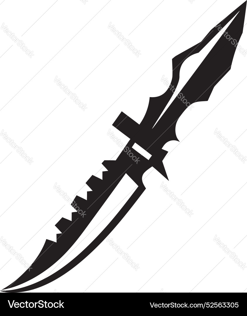 Mystic mercenary intriguing combat knife symbol Vector Image