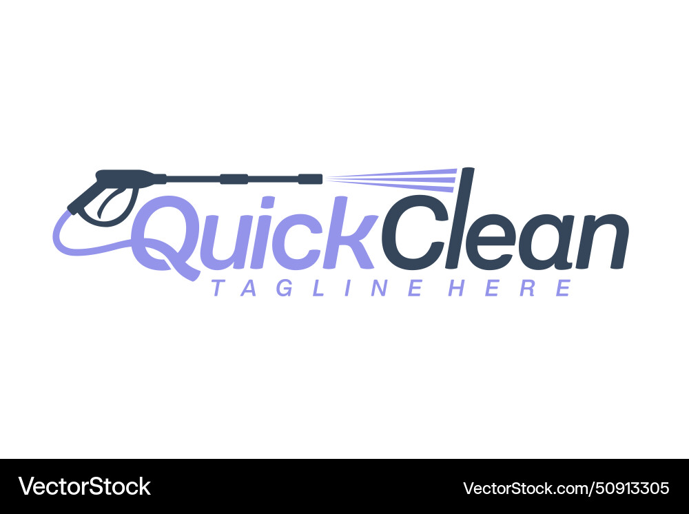 Quick clean logo power washing lettering logo Vector Image