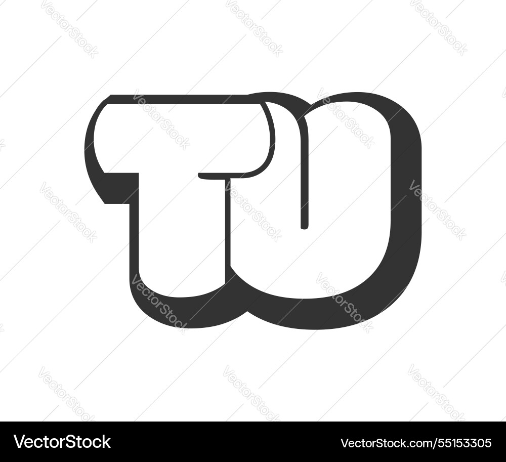 Tu logo bubble comic lettering rounded Royalty Free Vector