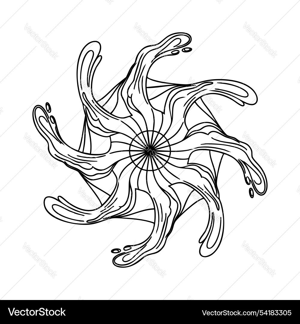 Wave pattern mandala Royalty Free Vector Image