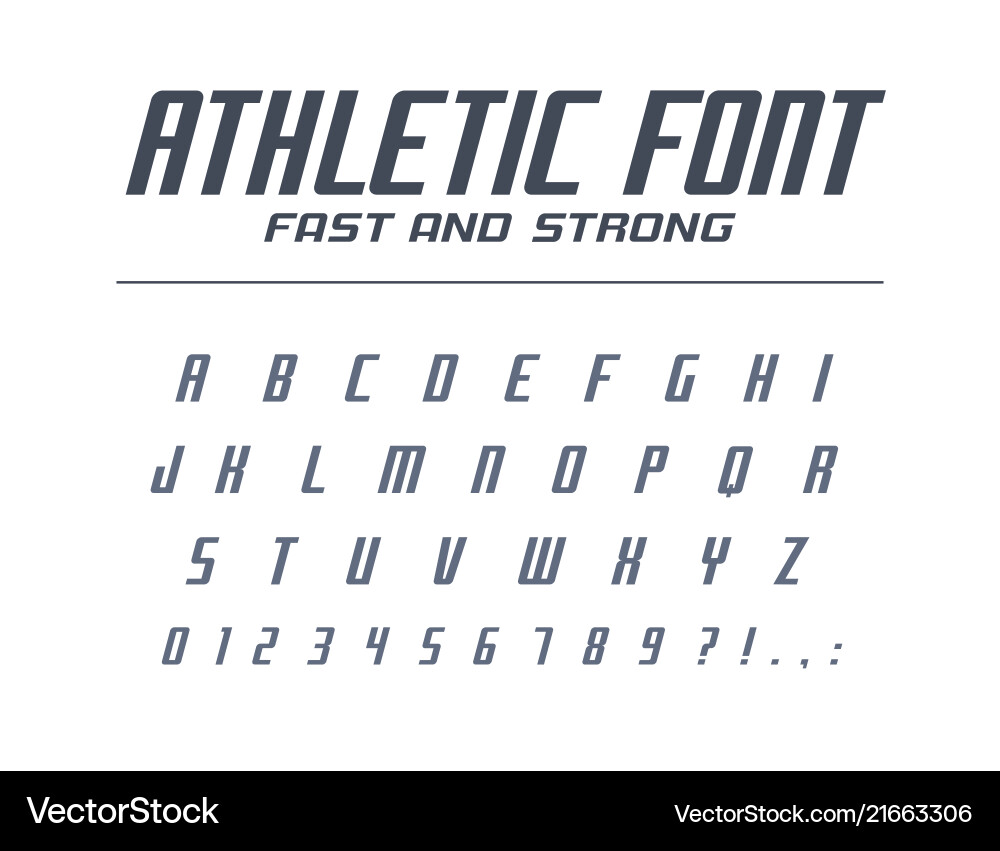 Athletic fast and strong universal font sport run Vector Image
