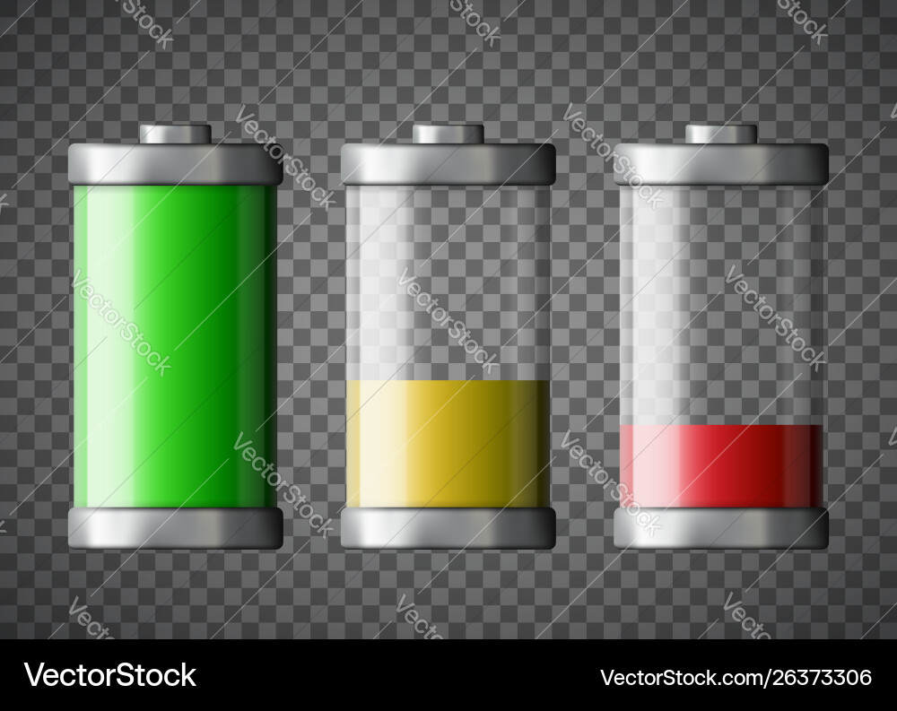 Battery charge status isolated on a transparent Vector Image