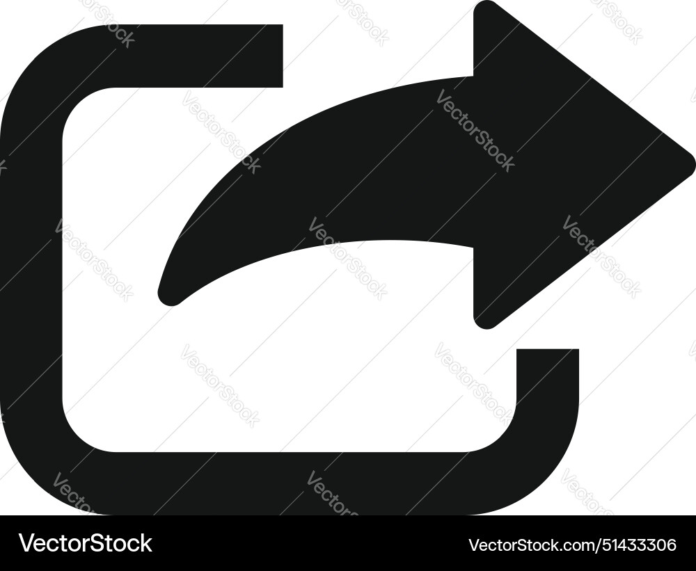 Black share icon with arrow Royalty Free Vector Image
