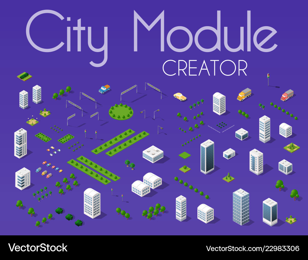 City module creator Royalty Free Vector Image - VectorStock